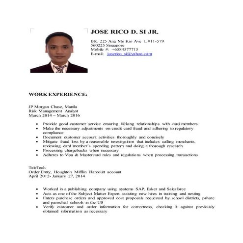 Resume SG CSR | PDF