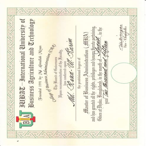 MBA Certificate | PDF