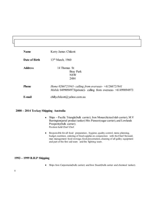 Chronological resume | PDF