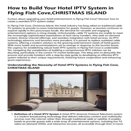How to Build Your Hotel IPTV System in Flying Fish Cove，CHRISTMAS ...
