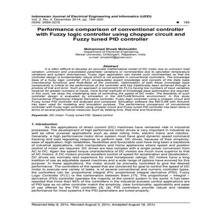 Performance Comparison Of Conventional Controller With Fuzzy Logic Controller Using Chopper 5349