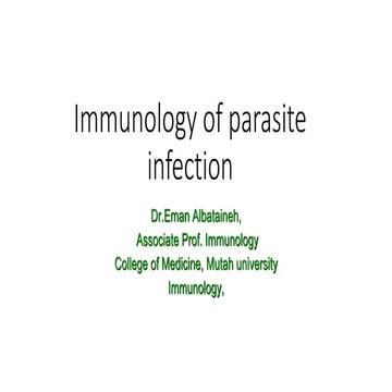 parasitic infection immune response and mechanism of evasion | PPTX