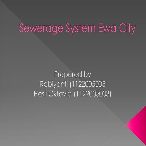PPT Of Sewerage System | PPTX