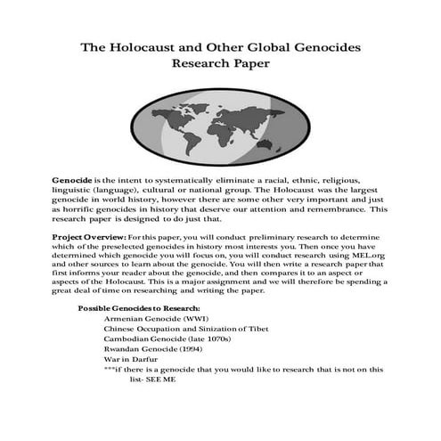 The Holocaust and Other Global Genocides Research Paper | PDF