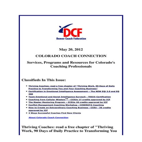 Choosing A Coach | PDF