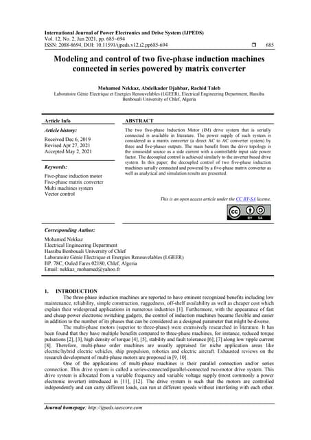 Performance & Analysis of Single-Phase Inverter Fed Three-phase Induction Motor Drives | PDF