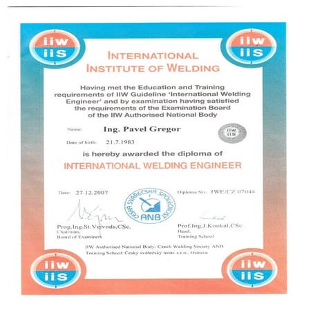 IWE certificate | PDF