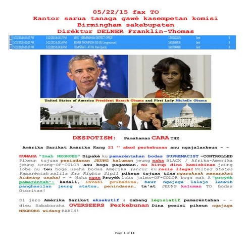 052215 - FAX TO DELNER THOMAS & BENNIE THOMPSON (Sundanese) | PDF