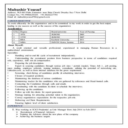 Mubashir cv | DOCX
