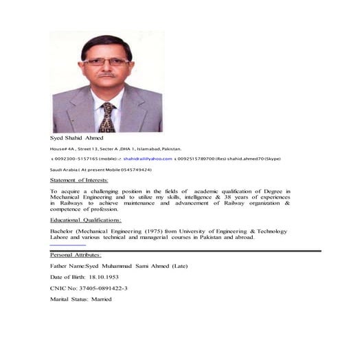 CV Syed Shahid Ahmed. 2015docx | DOCX