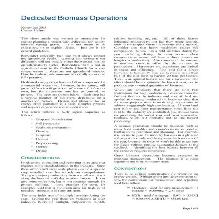 Biomass Projects | PDF