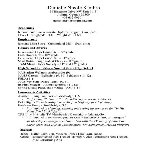 Denise resume 2016 | DOCX