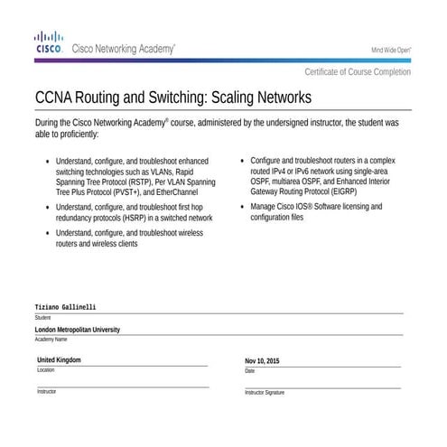 Certification_CCNA 3 | PDF