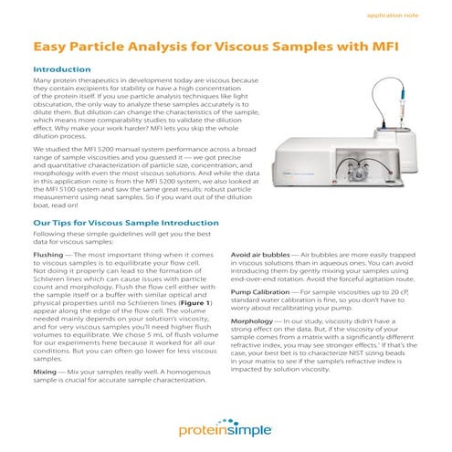 AppNote_MFI Manual Viscosity Study | PDF | Chemistry | Science