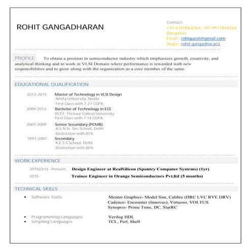 RESUME ROHIT LATEST | PDF
