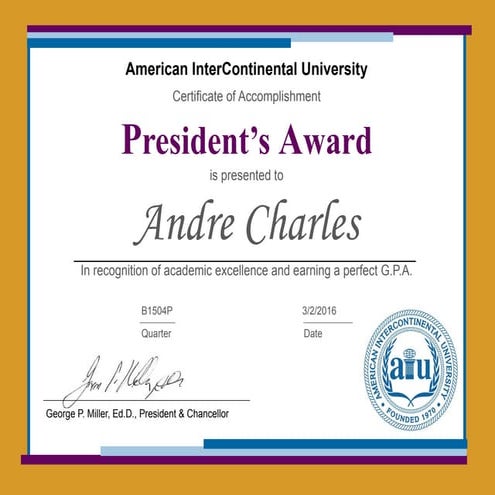 President's Award Certificate | PPT