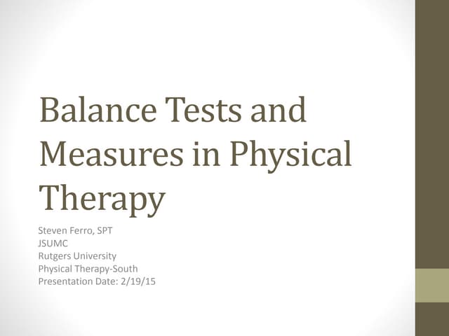Assessment of balance | PPTX