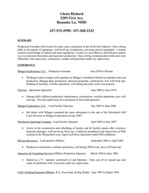 Randy Weathers resume | PDF