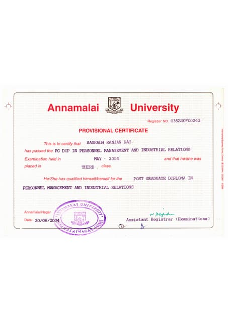 GRADUATION PROVISIONAL CERTIFICATE-SAURABH DAS. | PDF | Graduation ...