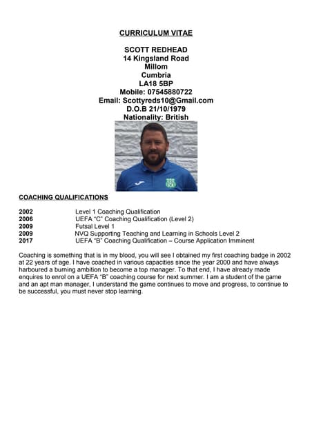 Laurie Bell CV 2016 | PDF | Soccer | Sports