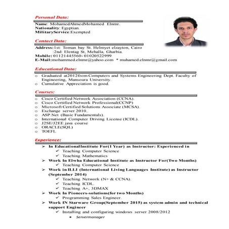 mohamed elsayed hefny-cv | PDF
