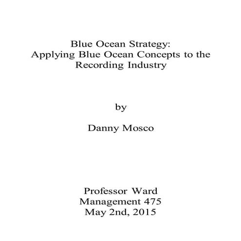 Blue Ocean Strategy Executive Summary | PDF