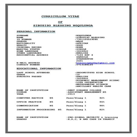 BLESSING CV - Copy | PDF