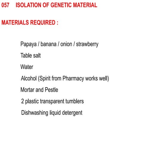 057 isolation of genetic material | PPT