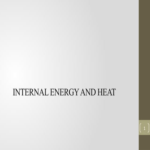 0580 INTRODUCTORY LESSON TO INTERNAL ENERGY AND HEAT | PPTX