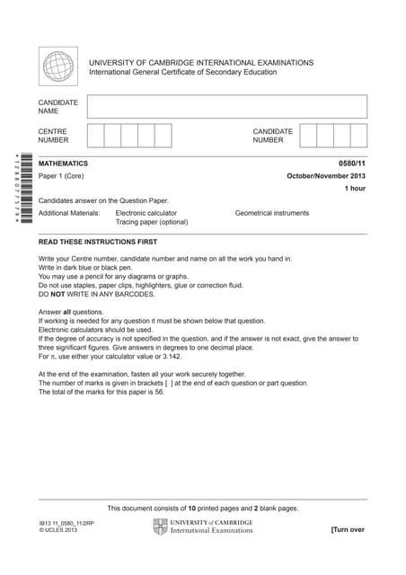 Cambridge answer booklet | PDF