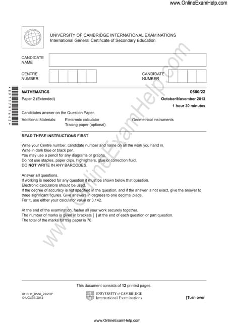 Supplementary multiple choice answer sheet - exam day - form 2 | PDF