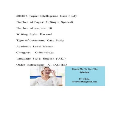 #05876 Topic Intelligence Case StudyNumber of Pages 2 (Single | DOCX