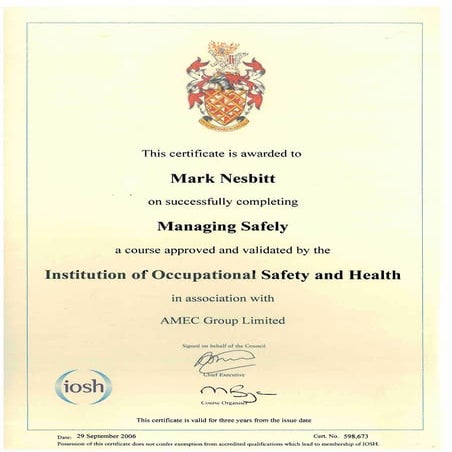 IOSH Safety Management | PDF