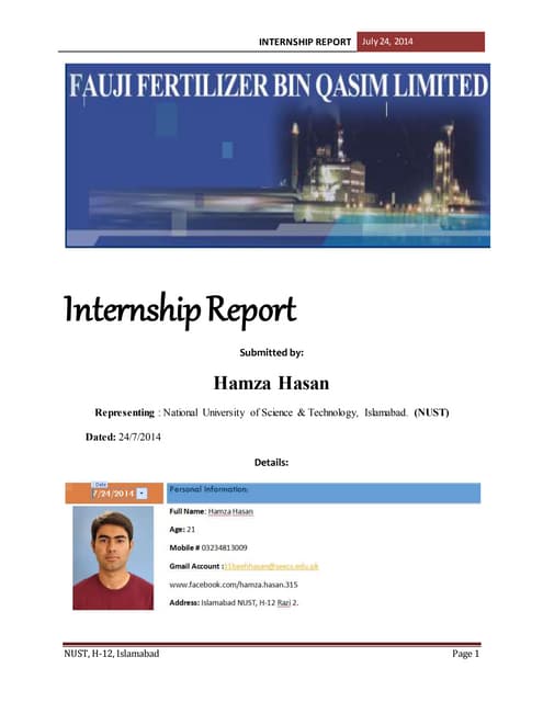 Ffbl internship report | PDF