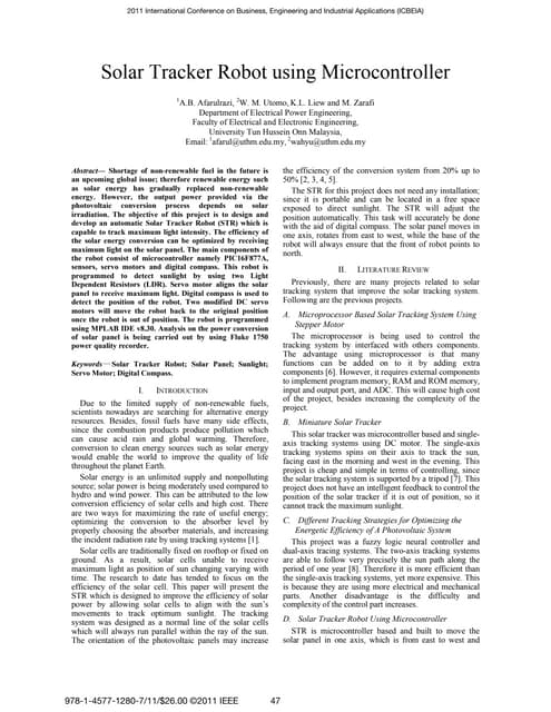 Solar tracking system using 8051 microcontroller | PPT