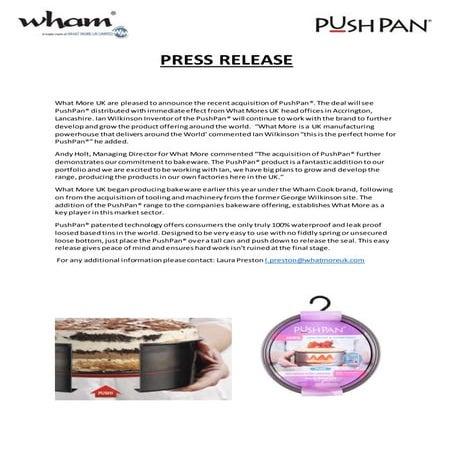 PRESS RELEASE - PUSHPAN | PDF