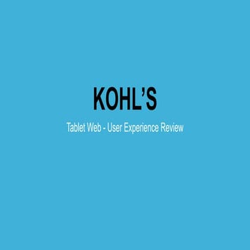 Kohl's Usability review | PDF