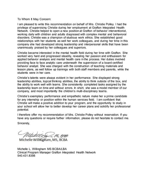 Recommendation Letter. | PDF