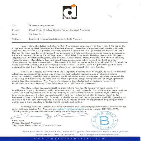 Letter of reference | PDF