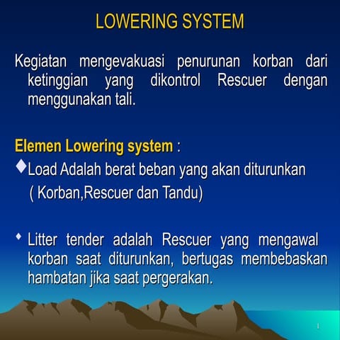 05A LOWERING DAN LIFTING SYSTEM VERTICAL RESCUE | PPT