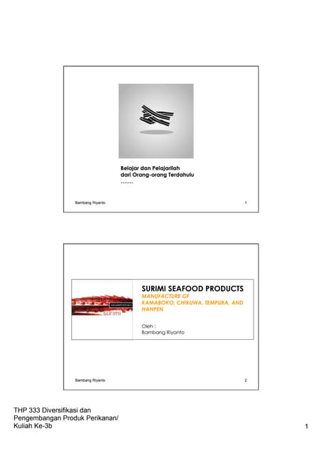 Surimi and surimi based products | PPTX | Cooking | Food & Drink
