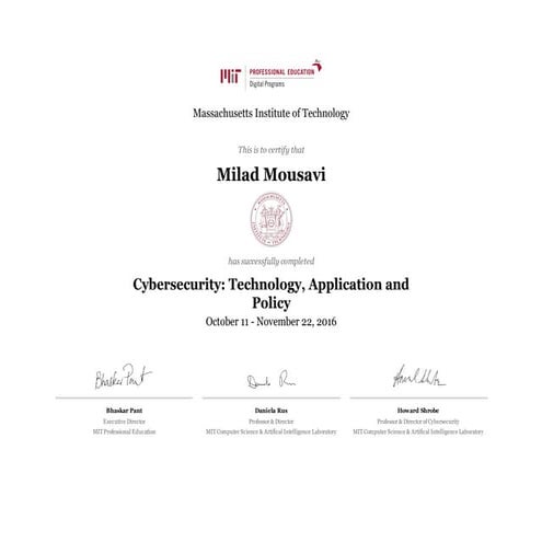 MITProfessionalX CSx Certificate | MIT Professional Education Digital Programs | PDF