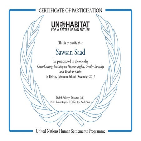 Sawsan Saad certificate - Human Rights | PDF