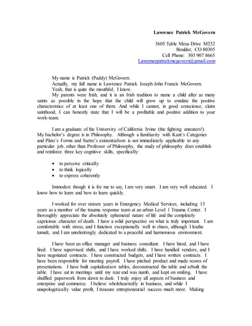 Career Exploration Cover Letter | PDF