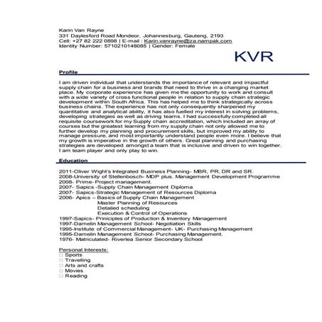 KVR CV- 28 Oct 15 | PDF