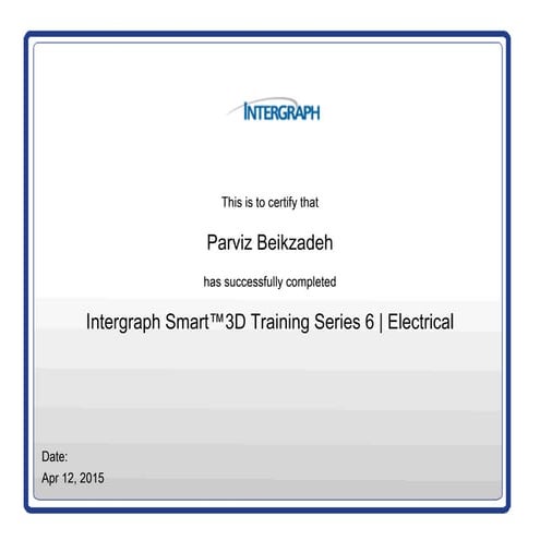 Intergraph Smart 3D Training Electrical | PDF