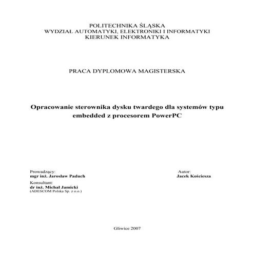 Praca Dyplomowa | PDF