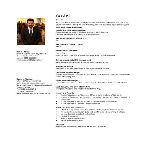 CV Asad Ali | PDF