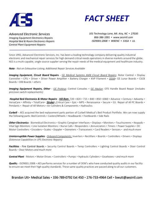 AES UPS Support Fact Sheet | PDF