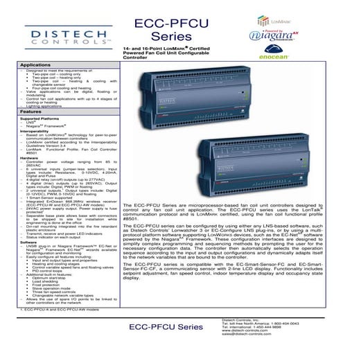 BMS Uyumlu FCU-Klima-VAV-WSHP Kontrolör 05 di dspfcux-20 | PDF